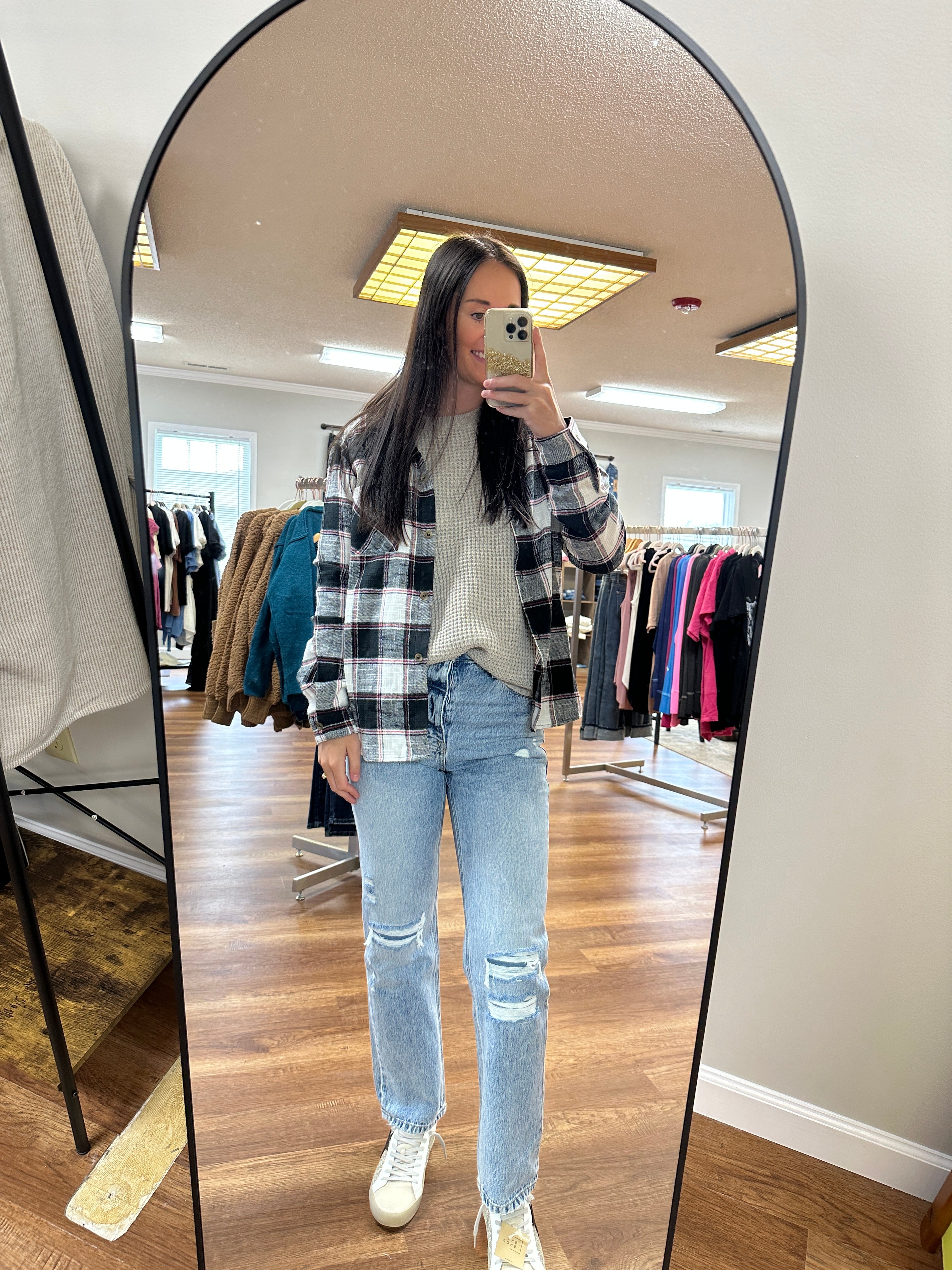 Savannah Flannel in Black**FINAL SALE** – Karson and Ko